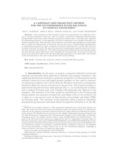 pdf a cartesian grid projection method for the … · a second order cartesian grid projection