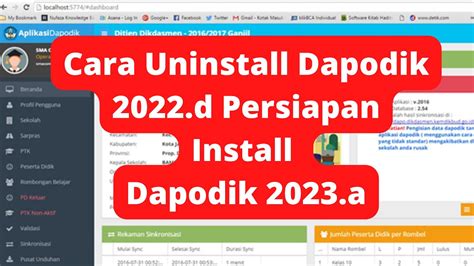 Cara Uninstall Dapodik D Persiapan Install Dapodik A Youtube