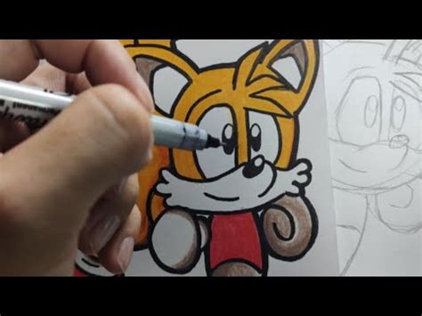 Así me quedo este TAILS fácil paso a paso como dibujar a Tails de