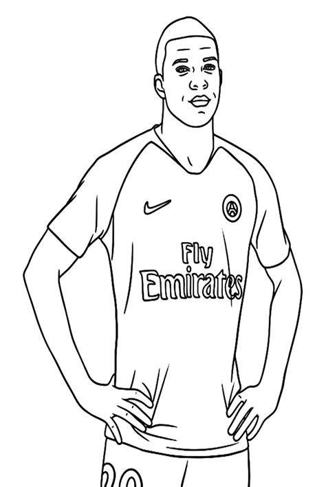 Coloriage Kylian Mbappé Coloriages gratuits à imprimer