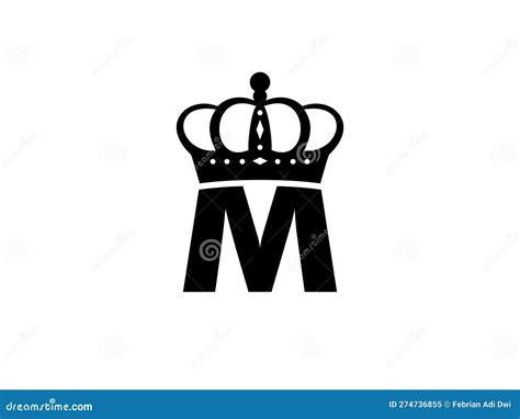 Simple Initial Letter M With Crown Logo Letter And Crown Vector