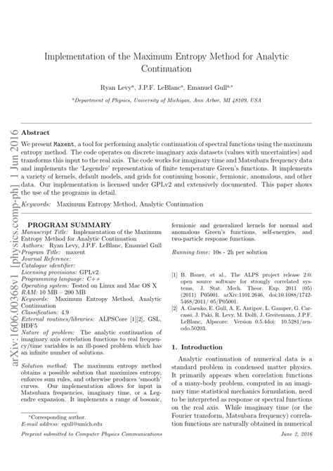 pdf implementation of the maximum entropy method for analytic continuation