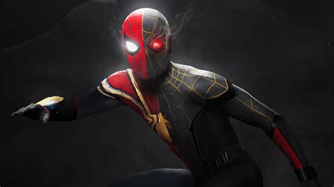 Traje Negro Y Dorado En Spider Man Sin Camino A Casa Fondo De Pantalla