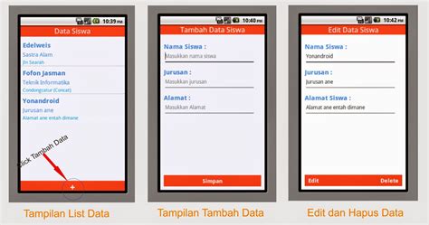 belajar crud android sqlite database tambah data edit data hapus data ~ oret oretan dalam