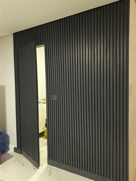 Painel Ripado Porta Oculta Small Utility Room Curved Walls