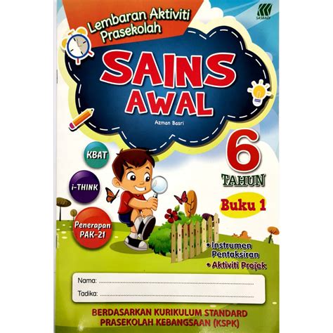 Lembaran Aktiviti Prasekolah 6 Tahun Sains Awal Buku 1 BeeCost