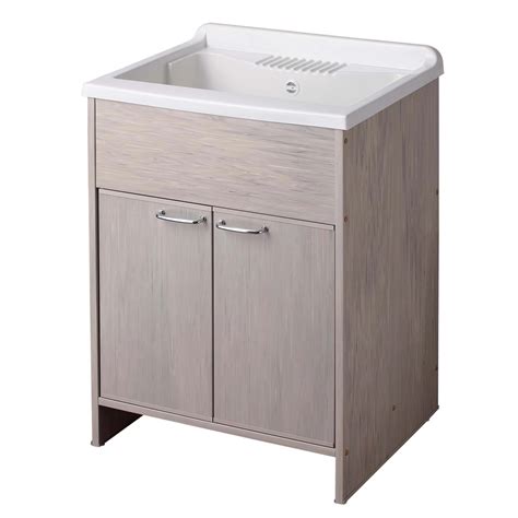 Lavatoio Per Esterni Con Ante Bianco Effetto Rovere X Cm Obi