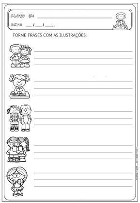 Educação infantil facil FORMAR FRASES Construção de frase Ditado de