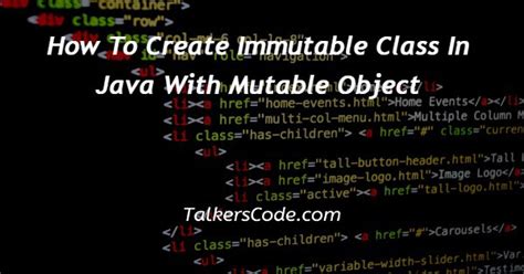 how to create immutable class in java with mutable object