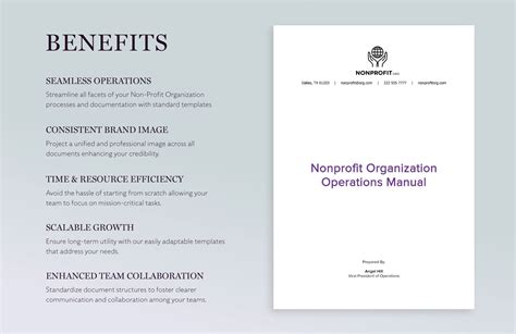 Nonprofit Organization Operations Manual Template In Word Pdf Google