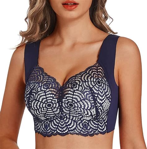 Vertvie Damen Komfort BH Ohne Bügel Push Up Nahtlos Sport BH Gepolstert