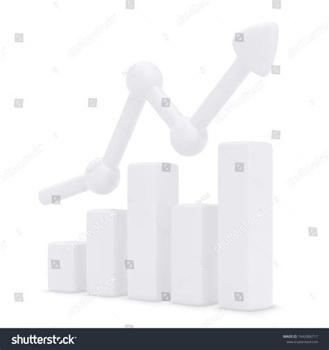 3d Growing Bars Graphic Rising Arrow Stock Vector Royalty Free