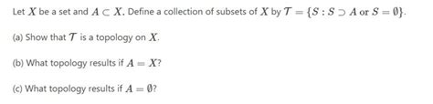 solved let x be a set and a⊂x define a collection of