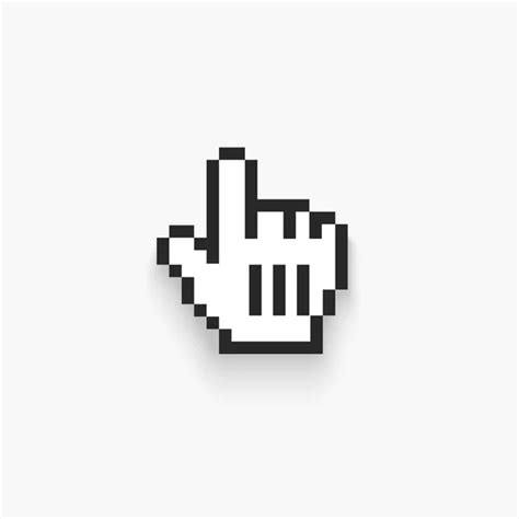 Pixelated Hand And Mouse Cursor Vector Illustration Stock Illustration