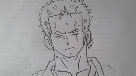 How To Draw Roronoa Zoro From One Piece Sketch Step By Step Anime