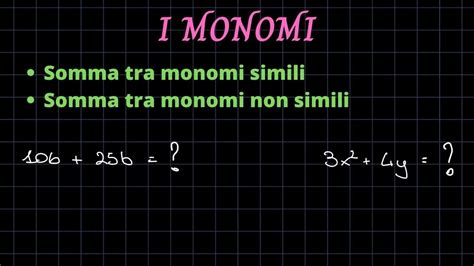 Operazioni Con I Monomi Somma Algebrica RadicediPiGreco YouTube