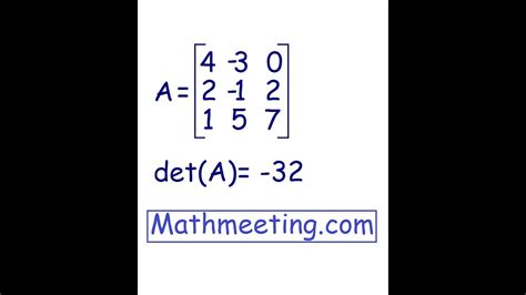 determinant of 3x3 matrix youtube