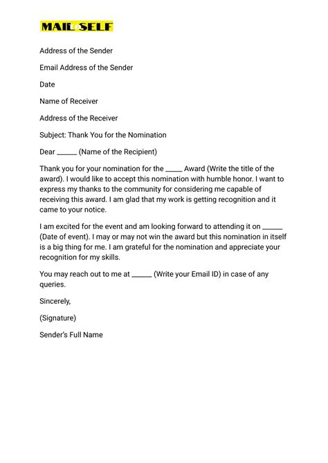 Thank You Letter For Attending Award Ceremony Infoupdate Org