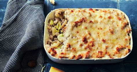 Recette gratin de crozets aux poireaux et comté Marie Claire
