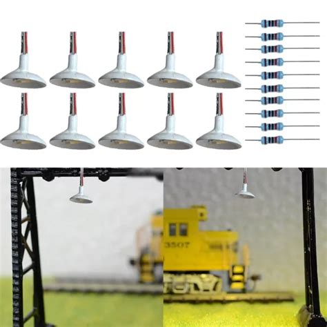 LOT DE 10 lampadaires DEL échelle HO modèle lampe murale poteaux longue