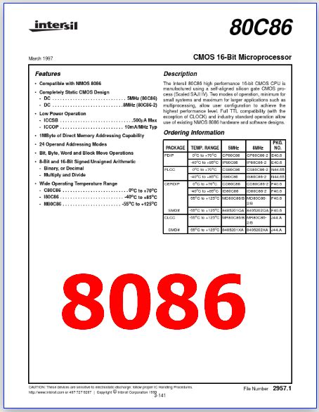 8086 pdf datasheet cmos 16 bit microprocessor