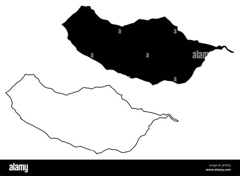 Mapa de la isla de Madeira ilustración vectorial scribble sketch