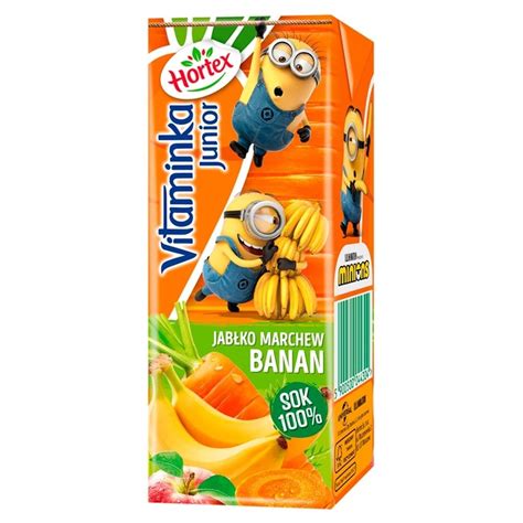 Hortex Vitaminka Junior Sok 100 jabłko marchew banan 200 ml Zakupy