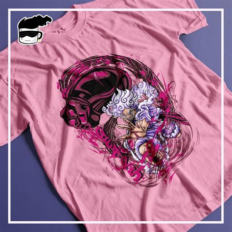 Camiseta One Piece Luffy Gear 5 Unissex Camisa Anime Rosa Shopee Brasil
