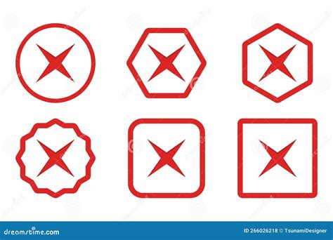 Wrong Marks Icon Set Cross Marks Rejected Disapproved No False