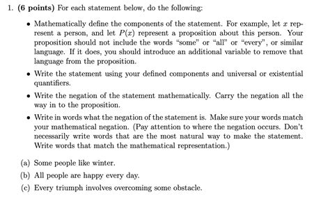 solved 6 points for each statement below do the