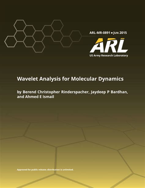 pdf wavelet analysis for molecular dynamics