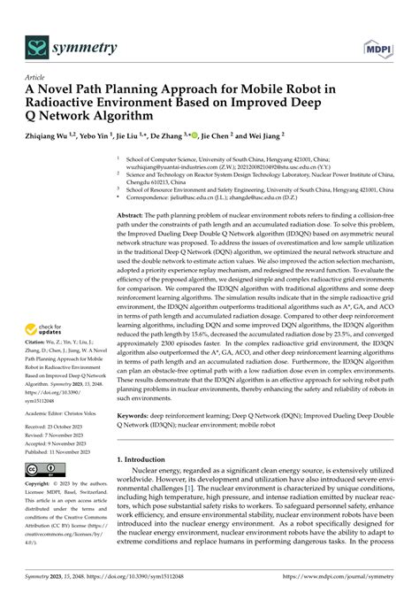 pdf a novel path planning approach for mobile robot in radioactive environment based on