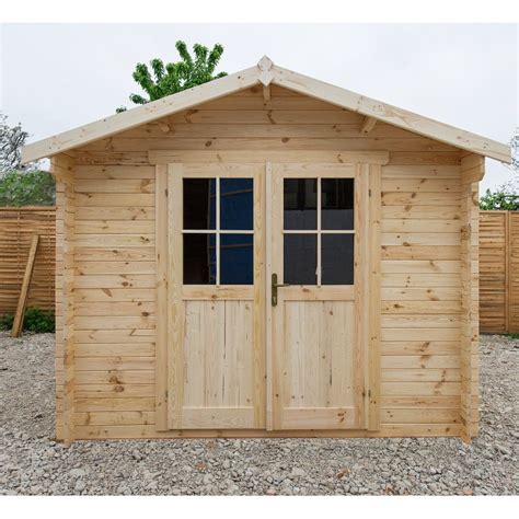 Abri de jardin bois massif 9m² Madriers 28mm Gardy Shelter