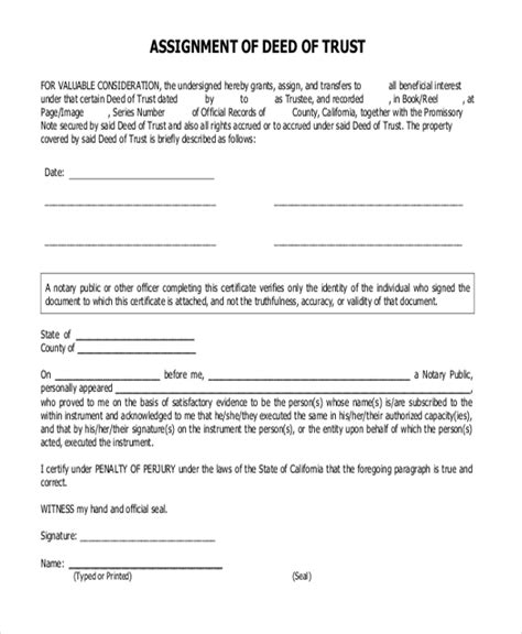 Deed Of Trust Fillable Form Printable Forms Free Online