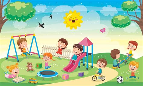 niños jugando en el parque 2822908 Vector en Vecteezy