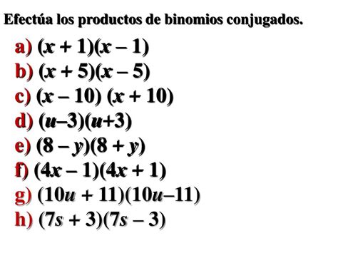 Ejemplos De Binomio Conjugado Prodesma