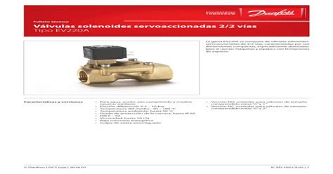 Folleto T Cnico V Lvulas Solenoides Servoaccionadas V As Tipo