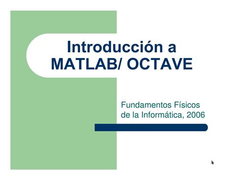 pdf de programación introducción a matlab octave