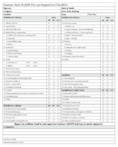 24 Free Printable Forklift Inspection Checklist Templates Sample PDF
