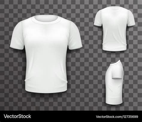 T Shirt Front Side Back View Template Realistic D