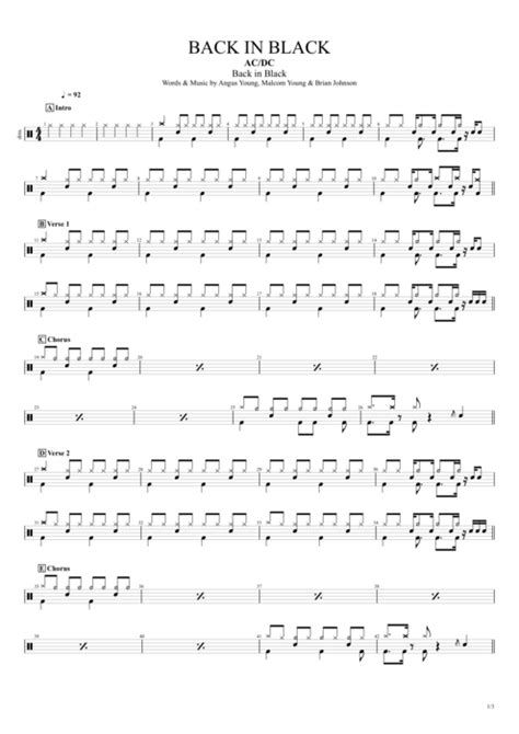 Back In Black Tab By AC DC Guitar Pro Full Score MySongBook