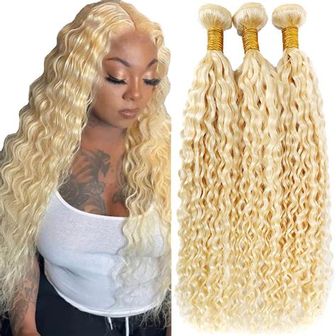 Amazon Blonde Deep Wave Bundles Human Hair 613 Bundles Honey