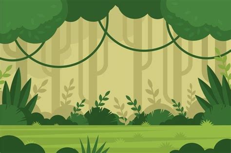 Free Vector Flat Tropical Jungle Background Jungle Illustration