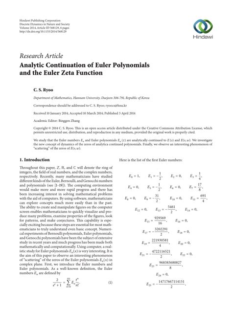 pdf analytic continuation of euler polynomials and the euler zeta function