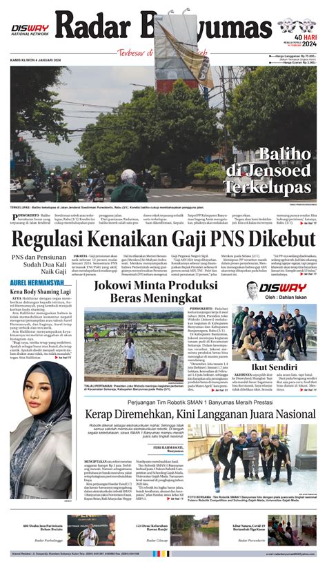 Epaper Kamis Januari Radar Banyumas Digital Edition