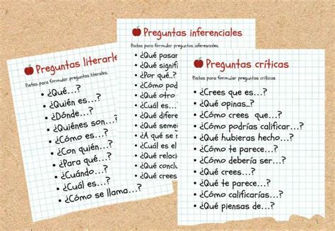 Verbos Para Hacer Preguntas De Tipo Literal Inferencial Y Critica