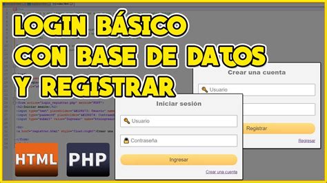 Login B Sico Registrar Datos Html Php Y Mysql Youtube