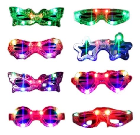 12 Lentes Luminosos Luz Led Retro Fiesta Batucada Boda Cuotas sin interés
