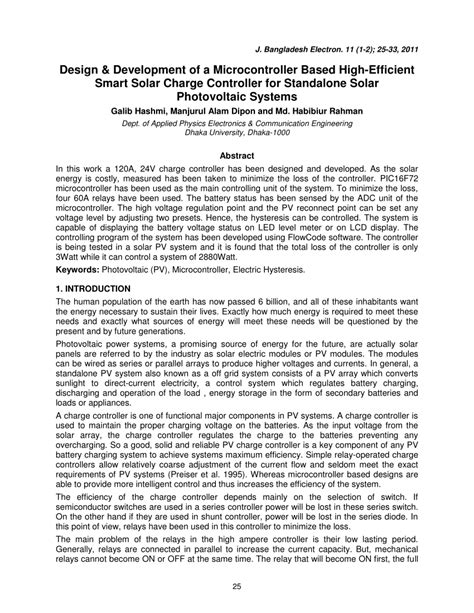 pdf design and development of a microcontroller based high efficient smart solar charge