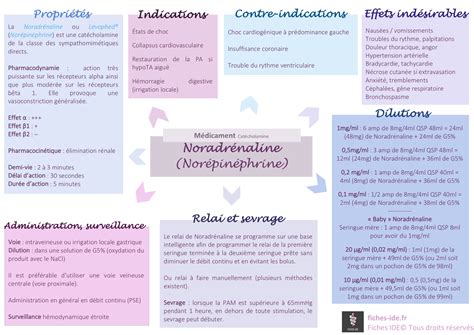 Noradrénaline Norépinéphrine Fiches IDE